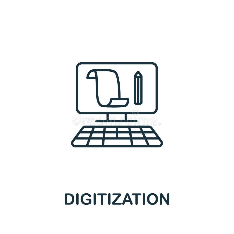 Digitization Icon. Monochrome Sign from Industry 4.0 Collection ...