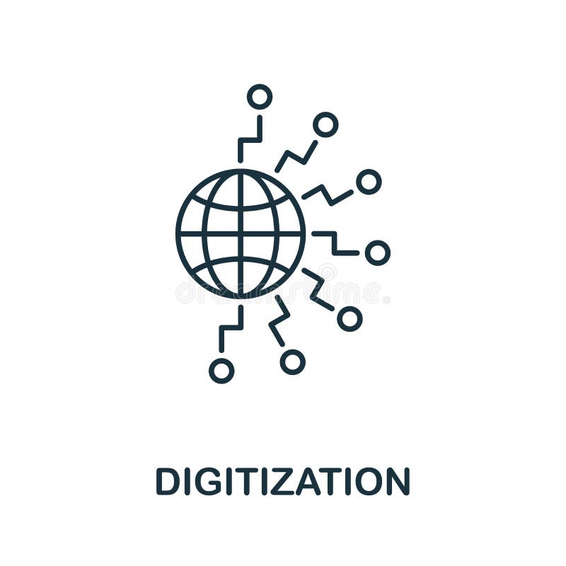 Digitization Line Icon. Simple Element from Digital Disruption ...
