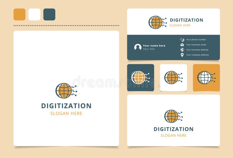 Digitization Logo Design with Editable Slogan. Branding Book and ...