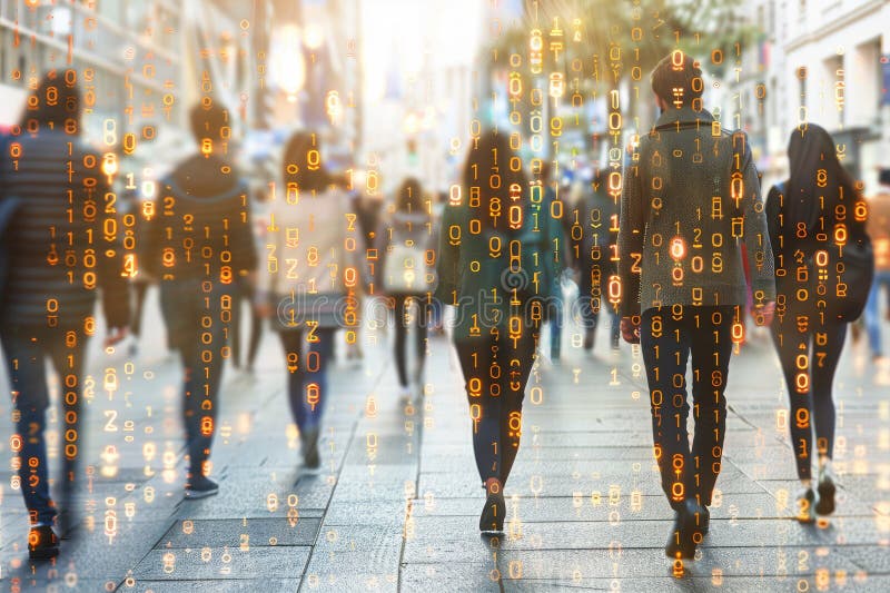 Digitized Crowd of People Networking Concept the Image Symbolizes the ...