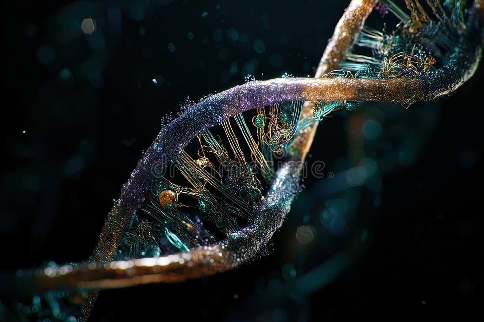 Digitized DNA molecule. stock illustration. Illustration of spiral ...