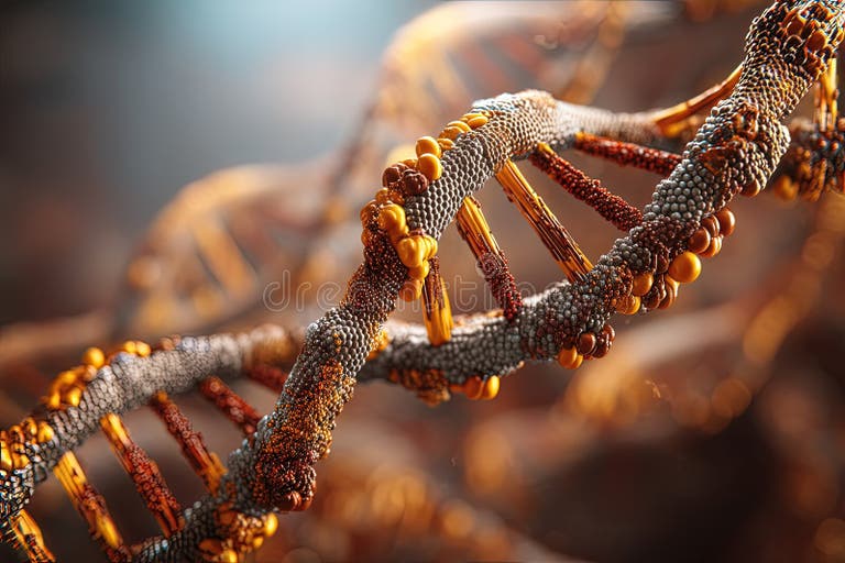 Digitized DNA molecule. stock photo. Image of molecular - 372850986