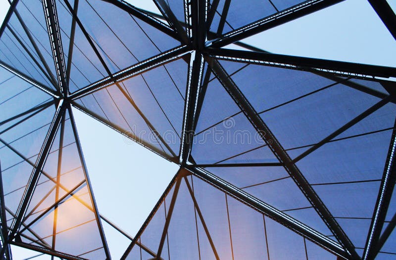 Geometric Design of the Floors and the Mesh Against the Sky Stock Photo ...
