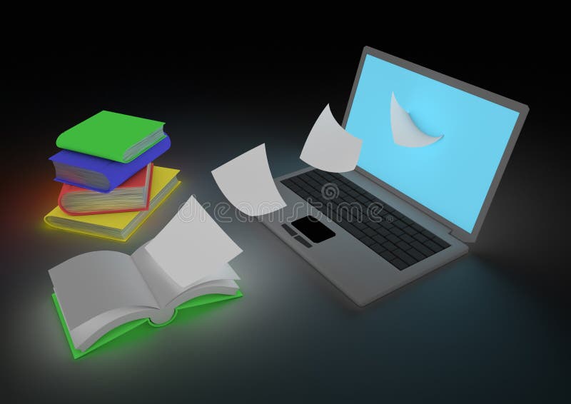 Digitizing book concept stock illustration. Illustration of data - 21095102
