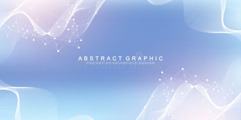 Digits Abstract Background With Connected Line And Dots Wave Flow Digital Neural Networks 0199