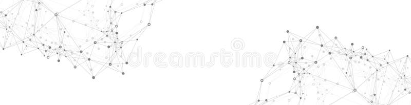 Digits Abstract Background With Connected Line And Dots Wave Flow Digital Neural Networks