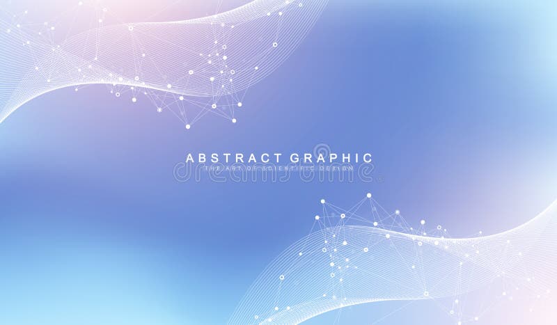 Digits Abstract Background With Connected Line And Dots Web Cover Digital Neural Networks