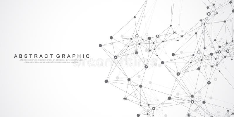Digits Abstract Background with Connected Line and Dots, Web Cover ...