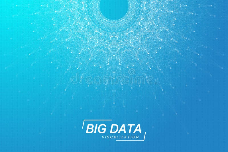 Digits Abstract Background with Connected Line and Dots, Web Cover ...