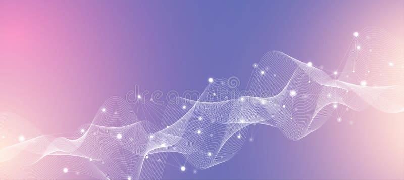 Digits Abstract Background With Connected Lines And Dots Digital Neural Networks Stock