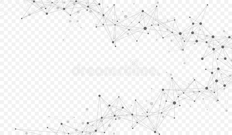 Digits Abstract Background With Connected Lines And Dots Digital Neural Networks Stock