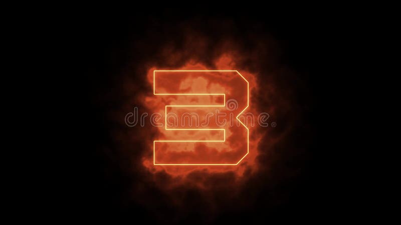 Digits in Flames - Number 3 on Fire - Drawn with Laser Beam Stock ...