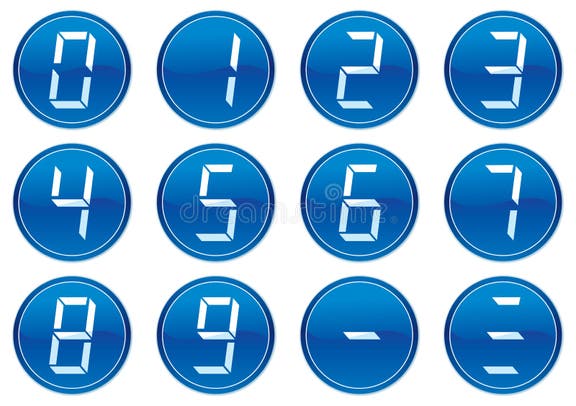 Digits icons set. stock vector. Illustration of blue, button - 7002417