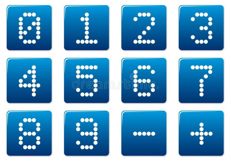 Number Buttons. Vector Set. Stock Vector - Illustration of call, mobile ...