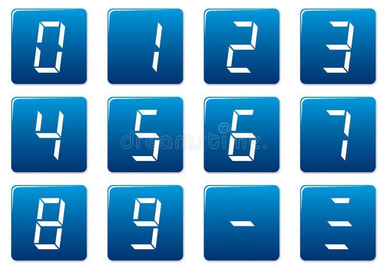 Digits square icons set. stock vector. Illustration of symbol - 6262861