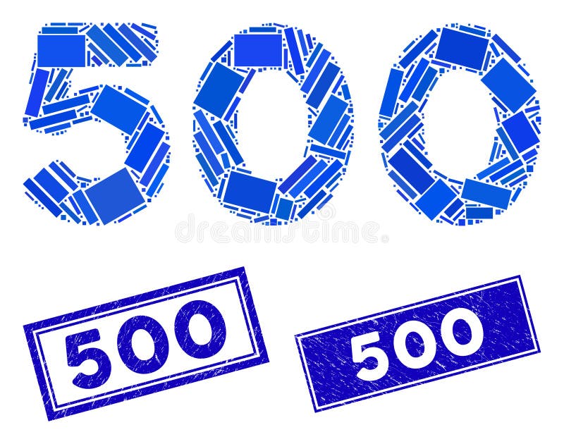 500 Digits Text Mosaic and Grunge Rectangle 500 Watermarks Stock ...
