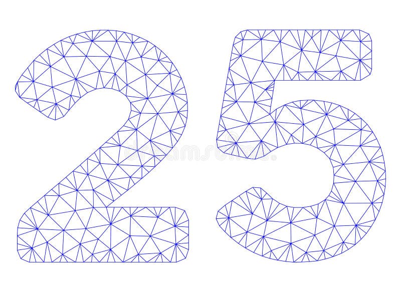 25 Digits Text Polygonal Frame Vector Mesh Illustration Stock Vector ...