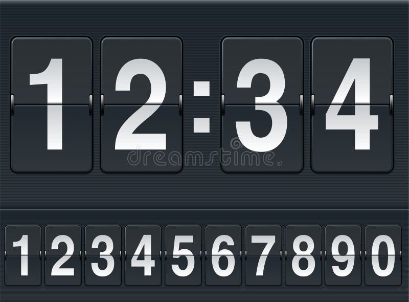 Set of Letters on a Mechanical Timetable Stock Vector - Illustration of ...