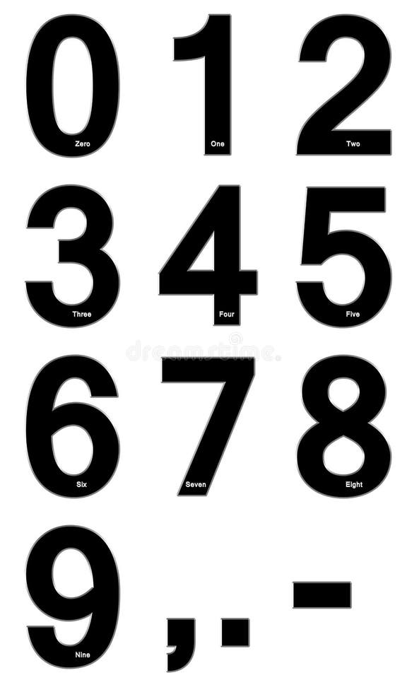 Digits from zero to nine stock illustration. Illustration of numeric ...