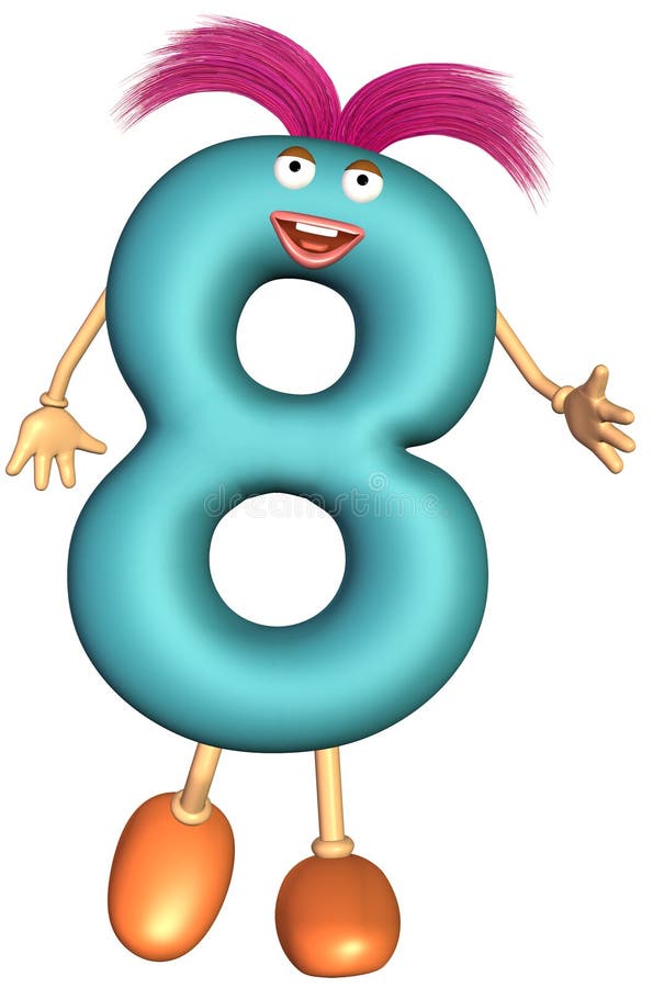 Digitzeichen von acht stock abbildung. Illustration von einzeln - 7198564