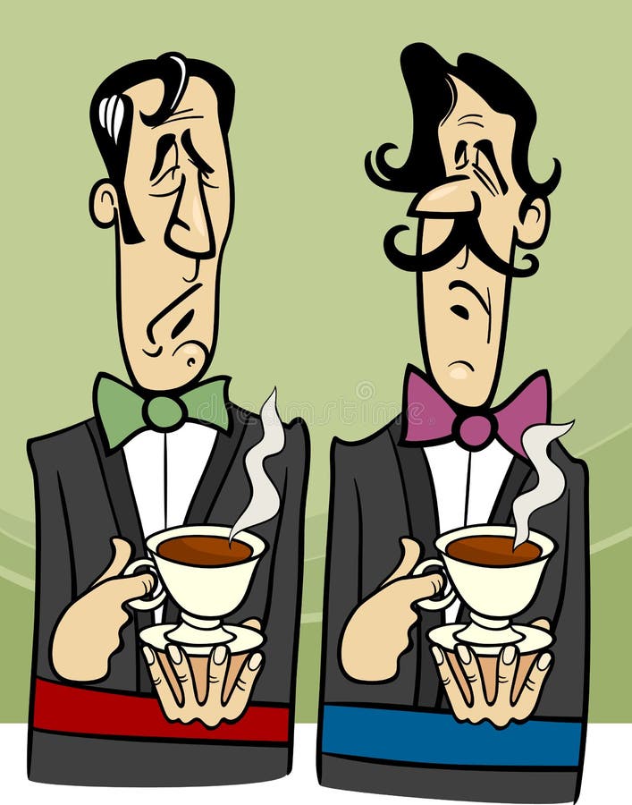 Dignified Gentlemen Cartoon Illustration Stock Vector - Illustration of ...