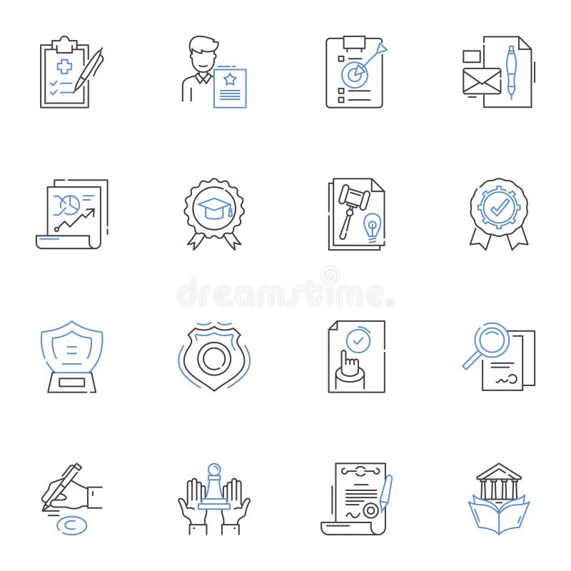 Dignities Line Icons Collection. Respect, Honor, Prestige, Esteem ...