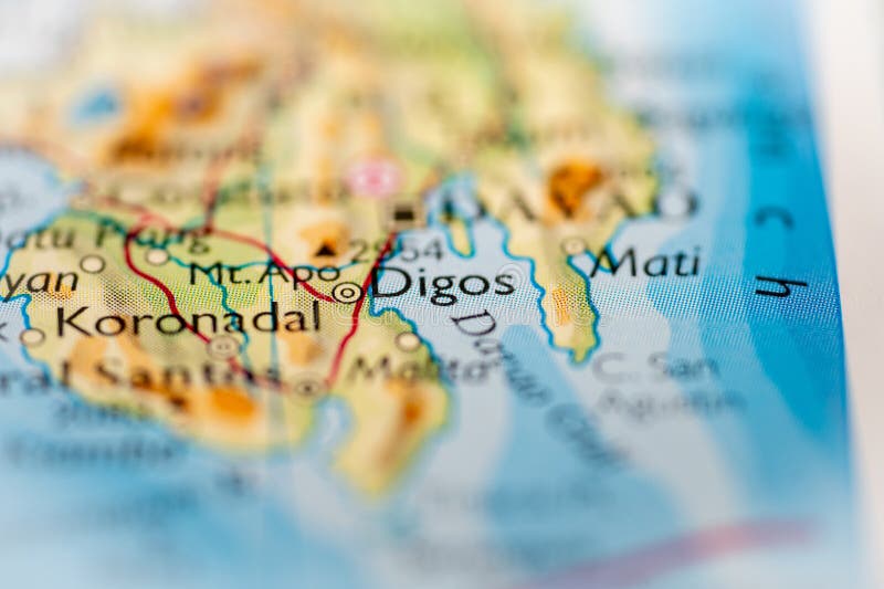 Digos, Philippines Highlighted on a World Map Stock Image - Image of ...
