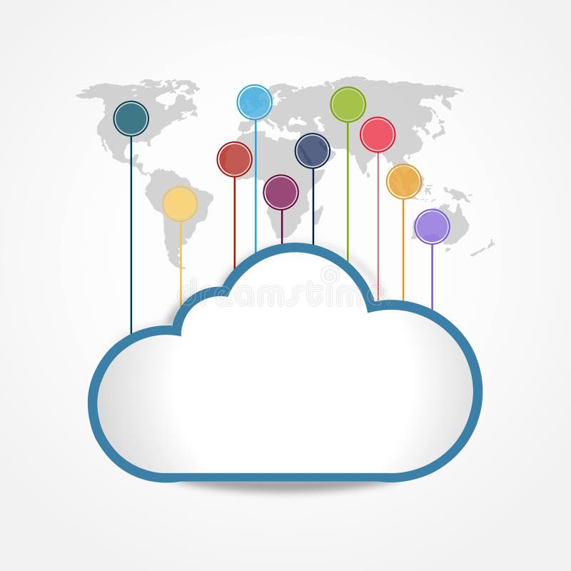 Digtial Cloud Connect the Whole World Stock Illustration - Illustration ...