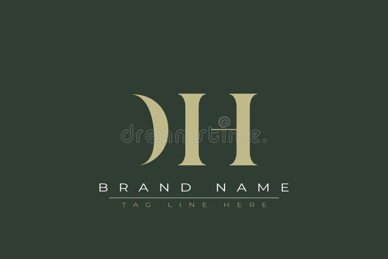 DIH Abstract Letter Logo Design Stock Illustration - Illustration of ...