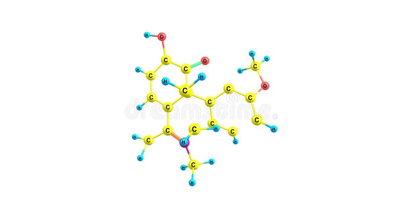 Dihydrocodeine Molecular Structure Isolated on White Stock Illustration ...