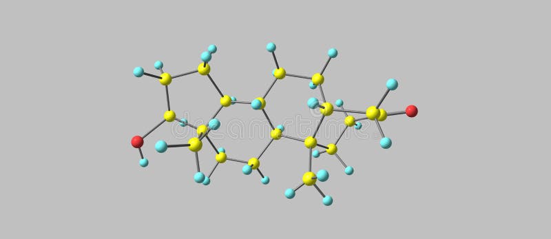 Dihydrotestosterone Molecular Structure Isolated on Grey Stock ...
