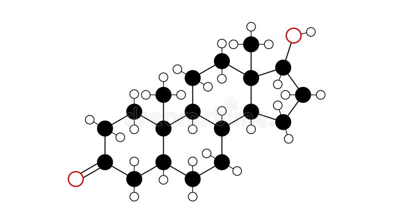 Dihydrotestosterone Molecule, Structural Chemical Formula, Ball-and ...