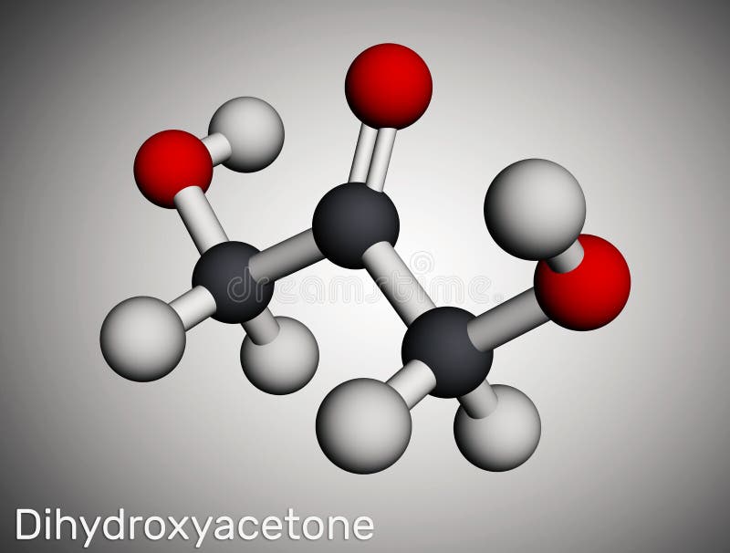 Dihydroxyacetone Molecule 3d Rendering, Flat Molecular Structure with ...