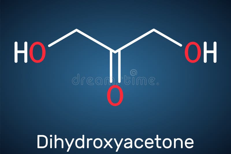 Dihydroxyacetone, DHA, Glycerone Molecule. it is Saccharide, Triose ...
