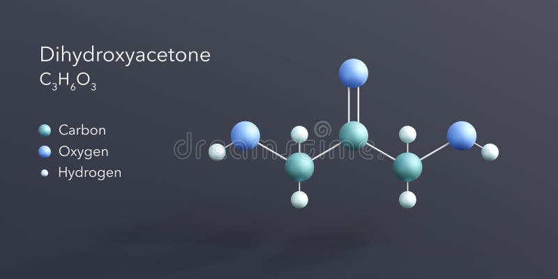 Dihydroxyacetone Molecule 3d Rendering, Flat Molecular Structure with ...