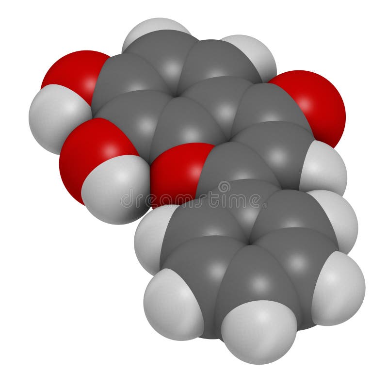 7,8-Dihydroxyflavone or 7,8-DHF Molecule. 3D Rendering Stock Photo ...