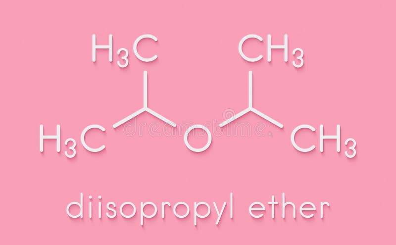 Diisopropyl Ether Chemical Solvent Molecule. Atoms are Represented As ...