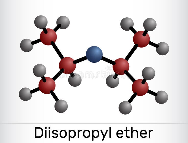 Diisopropyl Ether Molecule. Molecule Model Stock Vector - Illustration ...