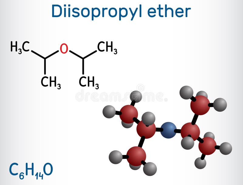 Diisopropyl Ether Molecule. Structural Chemical Formula, Molecule Model ...