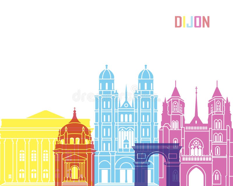 Dijon skyline pop stock vector. Illustration of cityscape - 96025604