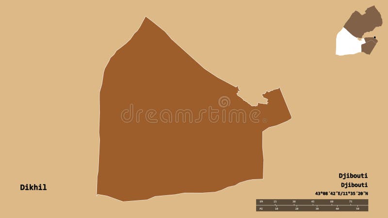 Dikhil, Region of Djibouti, Zoomed. Pattern Stock Illustration ...