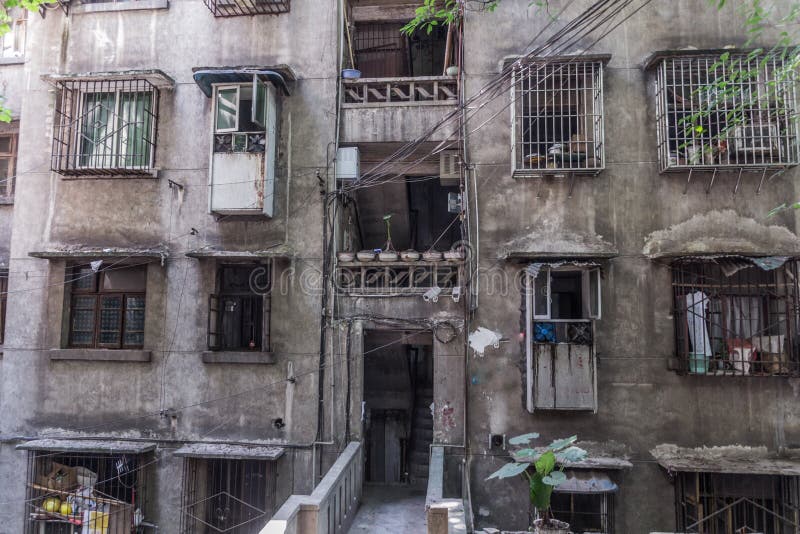 Dilapidated Apartment Building in East Germany Stock Photo - Image of ...