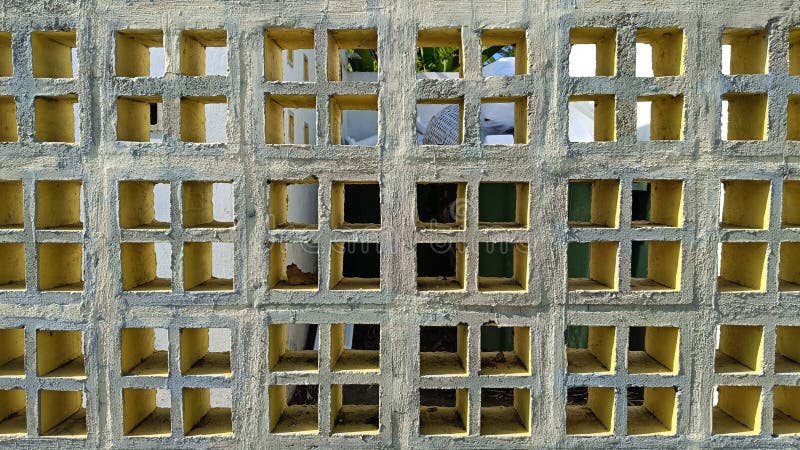 A Dilapidated Box-shaped Wall with Shabby Paint Stock Photo - Image of ...