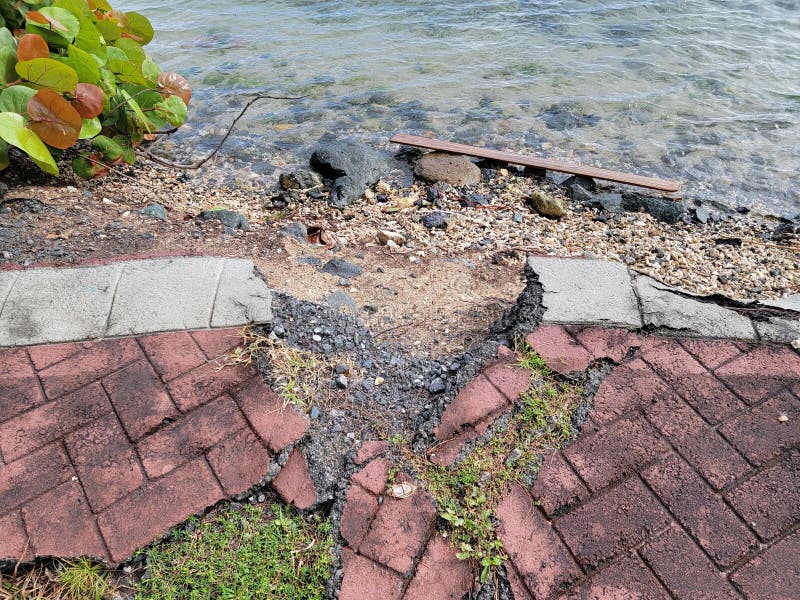 Dilapidated or Broken Red Brick Path or Trail Stock Photo - Image of ...