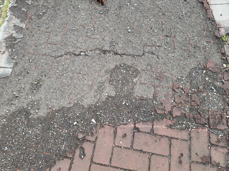 Dilapidated or Broken Red Brick Path or Trail Stock Image - Image of ...