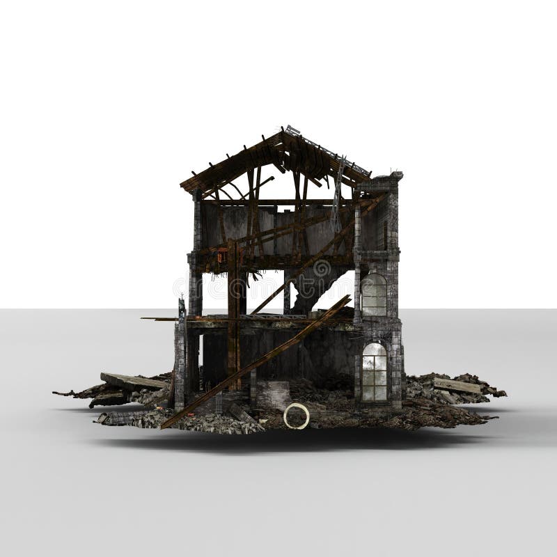 Dilapidated Building with a Corroded Metal Pipe Protruding from it on ...