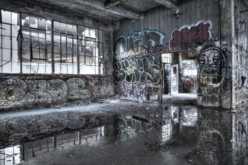 Dilapidated Building Interior Stock Photo - Image of industry, decay ...