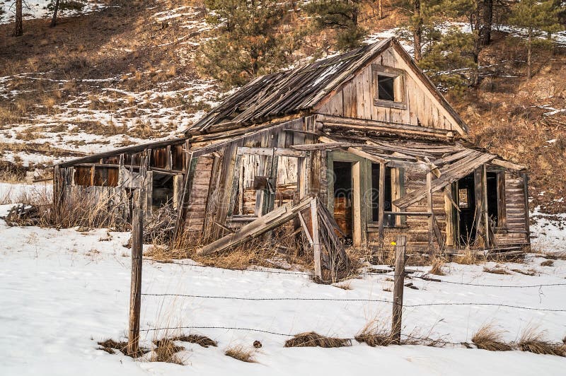 Neglected Homes and Schoolhouse Stock Photo - Image of chimney ...