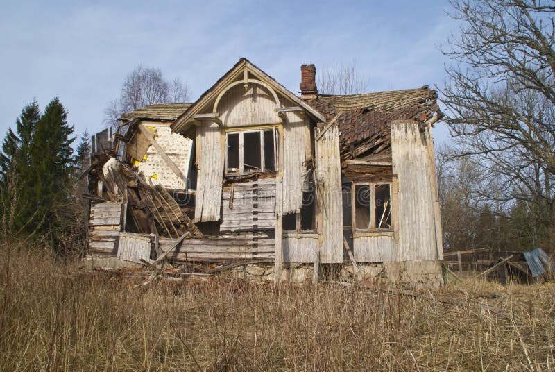 Dilapidated houses. stock image. Image of nature, architecture - 24111551