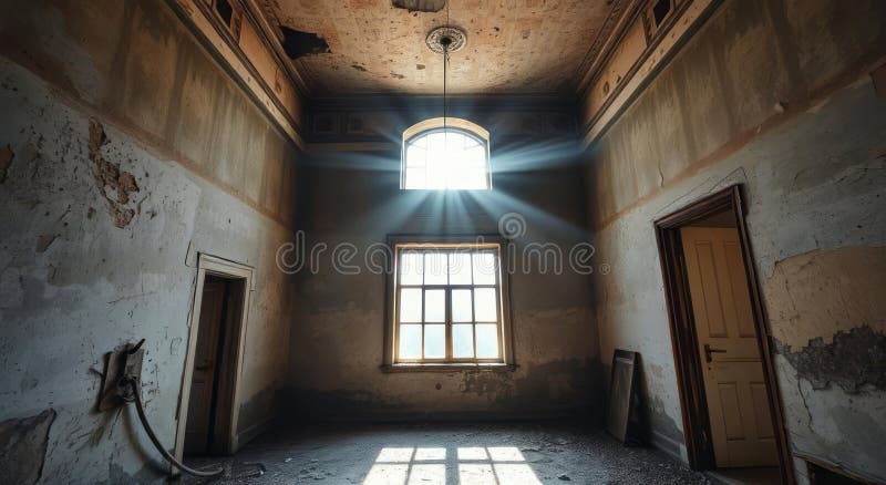 Dilapidated Interior of an Old Building Showing Peeling Paint and ...
